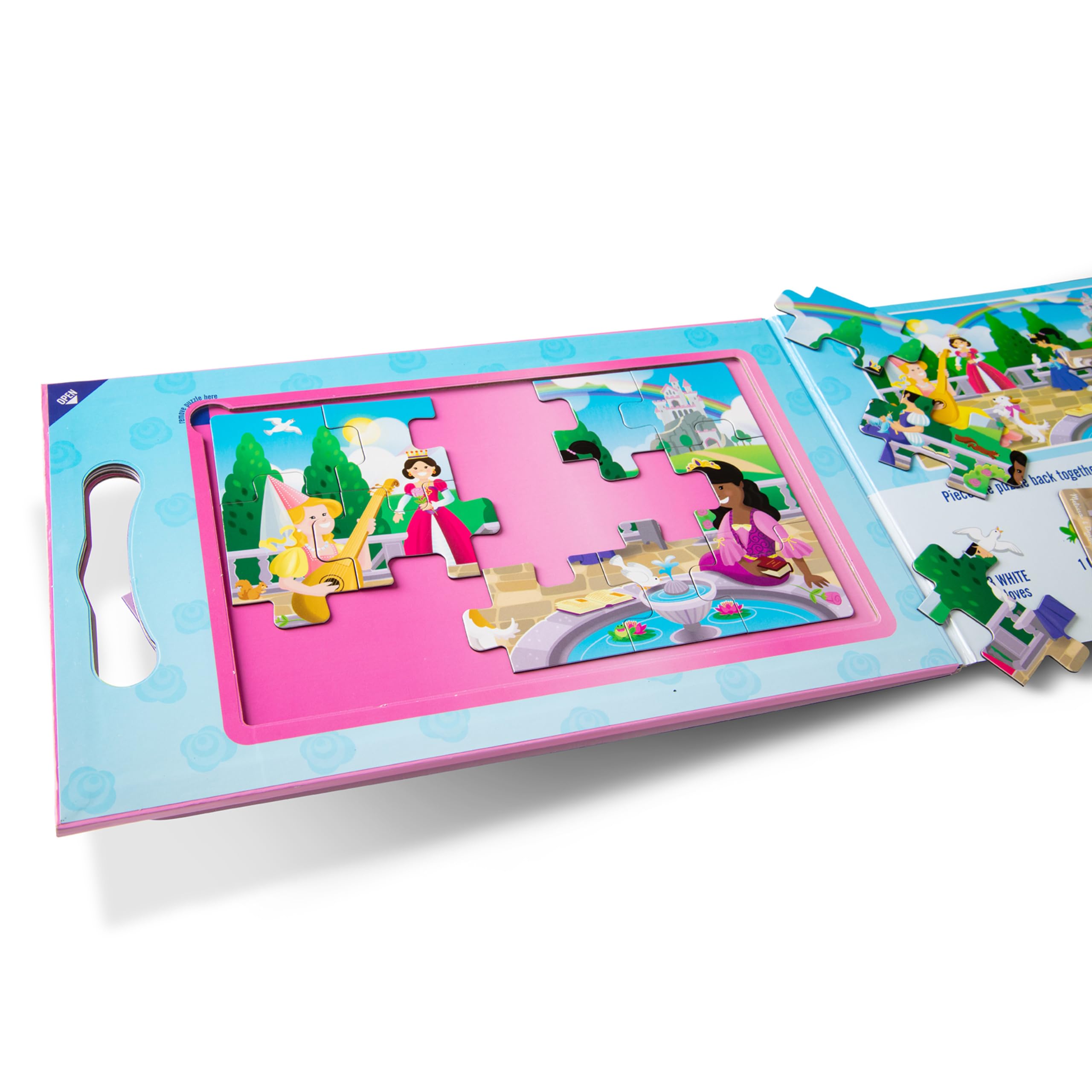 Melissa & Doug Take-Along Magnetic Jigsaw Puzzles Travel Toy Princesses (2 15-Piece Puzzles)