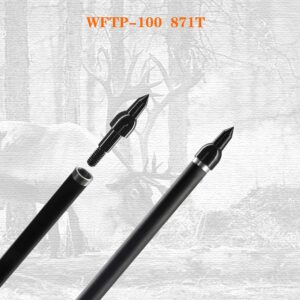 Wisdom 100 Grain Archery Bullet Field Points 11/32" Bowhunting Arrow Target Practice Tips,24 Pack