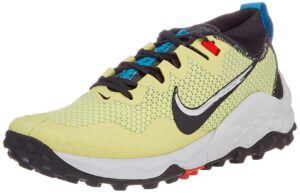 nike women's wmns wildhorse 7 running shoe, limelight off noir laser blue chile red, 8.5