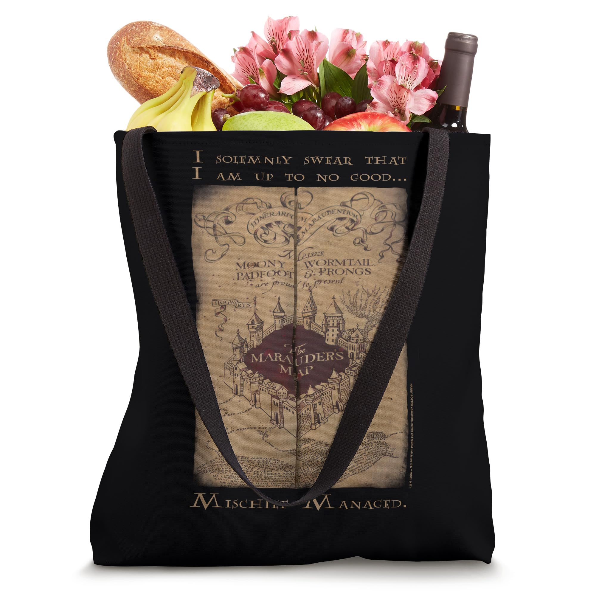 Harry Potter Marauder's Map Words Tote Bag