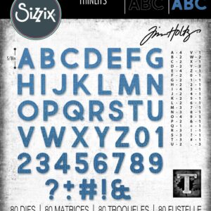 Sizzix Thinlits Die 665205 Alphanumeric Bold by Tim Holtz 80 Pack