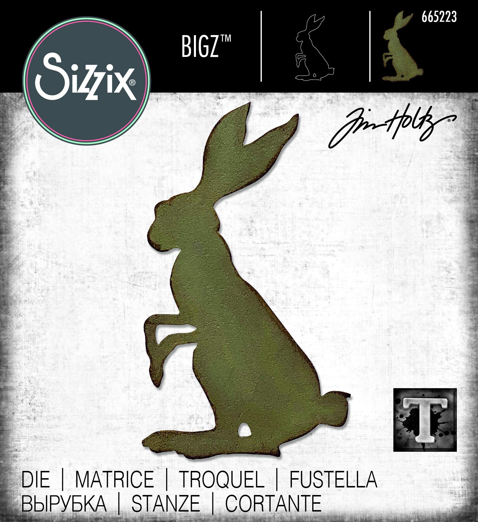 Sizzix Bigz Die 665223 Mr. Rabbit by Tim Holtz, Multicolor