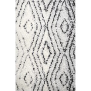 nuLOOM Bristowe Diamond Cozy Soft & Fluffy Shag Area Rug, 4x6, Beige