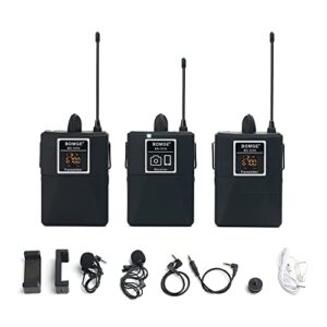 wireless lavalier lapel microphone system/headset mic/interview mic，for iphone, android smartphones, pa speaker, teaching, dslr camera and tablets (164 ft range)