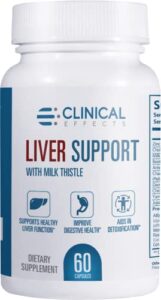 clinical effects: liver support - natural milk thistle and zinc supplement - 60 veggie capsules - helps detox and cleanse the liver - supports liver function and digestive health - made in the usa