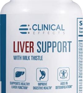 Clinical Effects: Liver Support - Natural Milk Thistle and Zinc Supplement - 60 Veggie Capsules - Helps Detox and Cleanse The Liver - Supports Liver Function and Digestive Health - Made in The USA