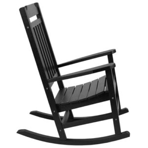 Flash Furniture Winston All-Weather Poly Resin Rocking Chair in Black