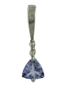 carillon tanzanite natural gemstone trillion shape pendant 925 sterling silver party jewelry