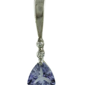 Carillon Tanzanite Natural Gemstone Trillion Shape Pendant 925 Sterling Silver Party Jewelry