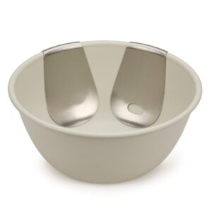 joseph joseph 20155 uno salad bowl & stainless-steel servers set, 3-pieces, stone