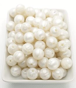 pearl silicone beads for keychain making, necklace, bracelet making kit (15mm) - jewelry making kit - silicone beads