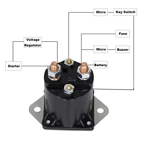 Clubcar Solenoid 12V Replaces OEM 1013609, 1012275, 240-20013, 435-154, Golf Cart Solenoid for 1984 Newer Club Car DS Precedent