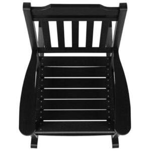 Flash Furniture Winston All-Weather Poly Resin Rocking Chair in Black