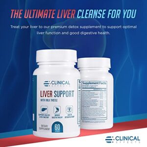 Clinical Effects: Liver Support - Natural Milk Thistle and Zinc Supplement - 60 Veggie Capsules - Helps Detox and Cleanse The Liver - Supports Liver Function and Digestive Health - Made in The USA