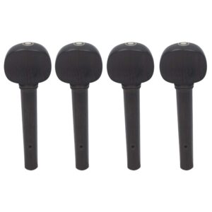 4 pieces 3/4 size violin tuning pegs fiddle tuning peg ebony string tunning pegs replacement accessory, black