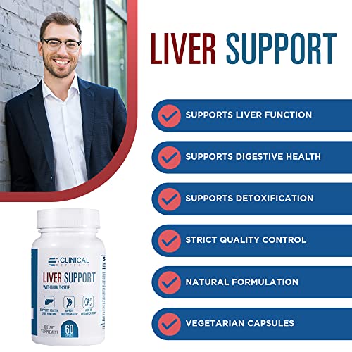 Clinical Effects: Liver Support - Natural Milk Thistle and Zinc Supplement - 60 Veggie Capsules - Helps Detox and Cleanse The Liver - Supports Liver Function and Digestive Health - Made in The USA