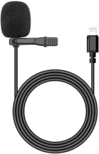 mcoplus clip-on lapel mic mini lavalier microphone for iphone x, xr, xs, xs max, iphone13/ 13 pro / 13 pro max / iphone12/12 pro iphone11/11 pro max / iphone7/ 8 / 8p for youtube/tiktok/vlogging