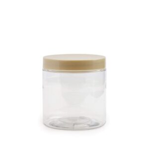 Grand Parfums 8 Oz, Hi Wall Plastic Jars with Champagne Gold Lids! Great for Cosmetic Products, DIY Projects, Home, Kitchen and Garden, Store Anything, Crafts Projects, BPA-Free