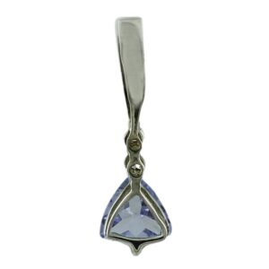 Carillon Tanzanite Natural Gemstone Trillion Shape Pendant 925 Sterling Silver Party Jewelry