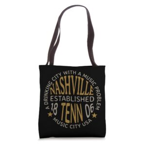 nashville tennessee music city souvenir tote bag