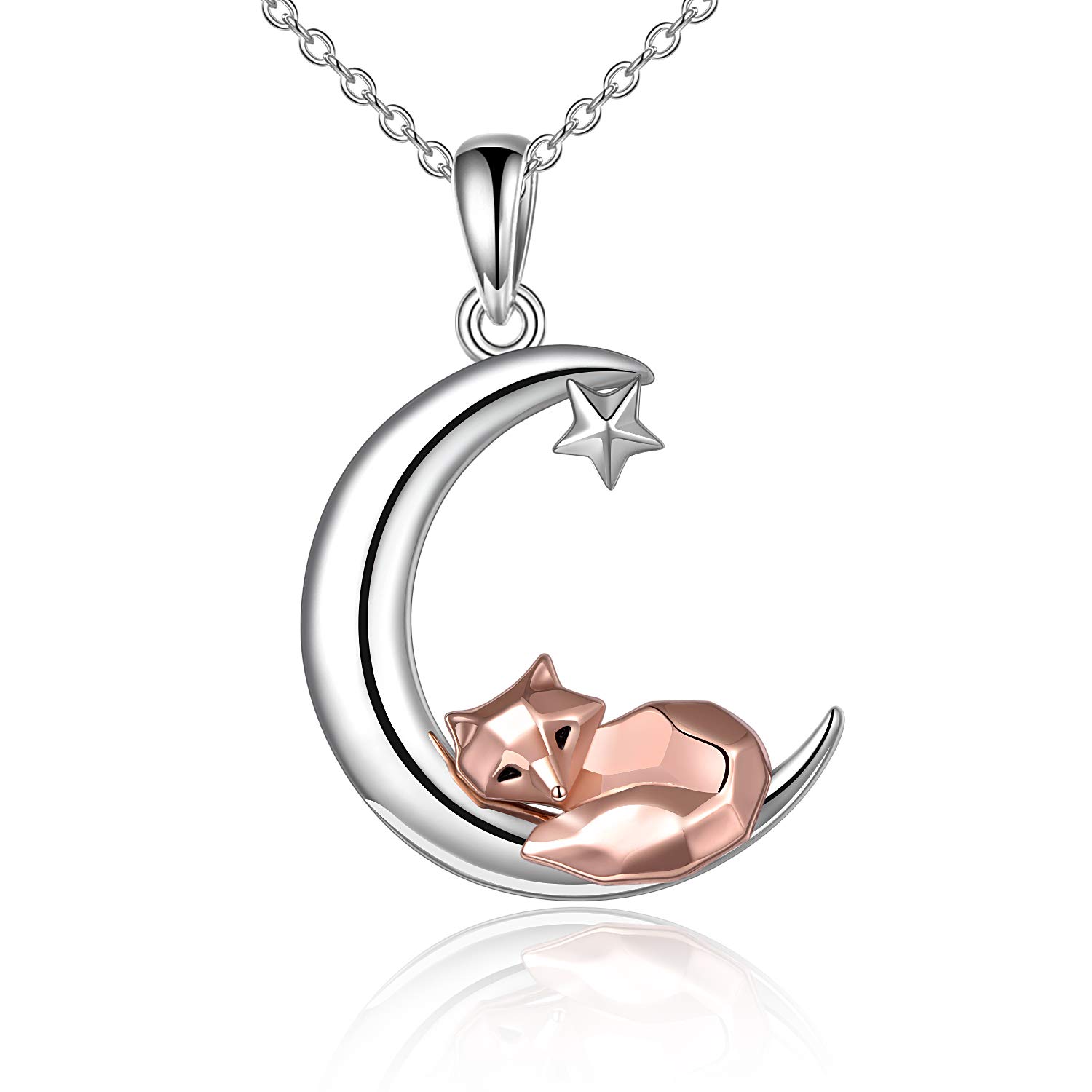 ONEFINITY Fox Necklace Sterling Silver Origami Fox Pendant Jewelry for Women Mom Wife Mothers Day Jewelry Gifts