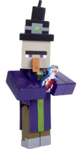 minecraft witch 3.25 3.25" scale video game authentic action figure with accessory and craft-a-block