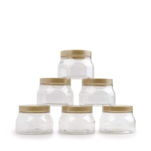 Grand Parfums 8 Oz, Tuscany Plastic Jars with Champagne Gold Lids! Great for Cosmetic Products, DIY Projects, Home, Kitchen and Garden, Store Anything, Crafts Projects, Unusual Shape, BPA-Free