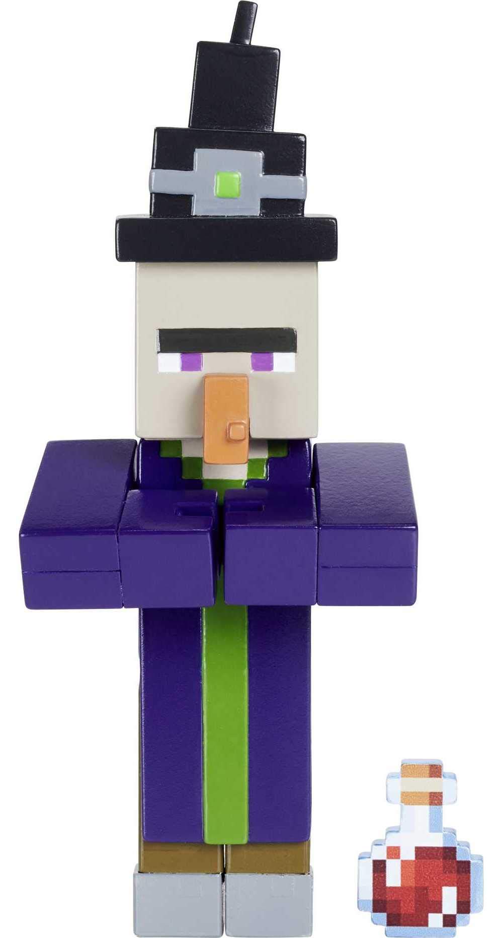 Minecraft Witch 3.25 3.25" scale Video Game Authentic Action Figure with Accessory and Craft-a-block