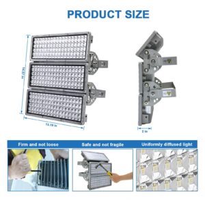 Kekeou Stadium Lights LED Flood Lights Outdoor 300W 33000LM 6500K Flood Lights Outdoor IP67 Waterproof 300 Watt Exterior Flood Lights with 3 Adjustable Heads for Yard