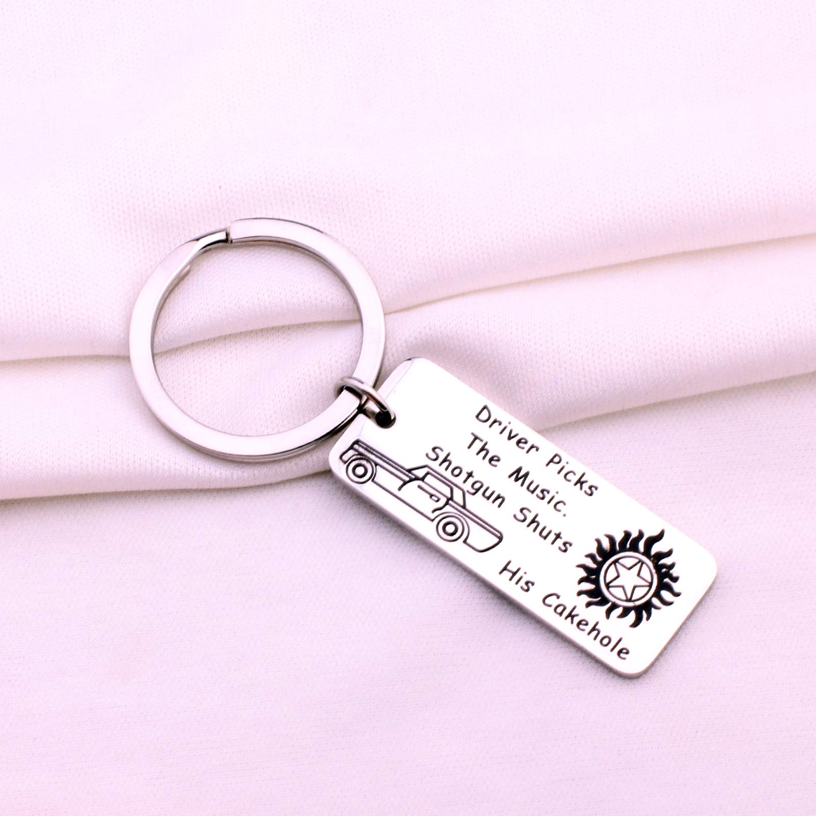 Supernatural Inspired Keychain Gift Driver Picks The Music Shotgun Shuts His Cakehole Keychain (Keychain)