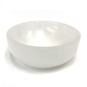 paykoc imports large ceremonial selenite bowl 5.5" +- hand made morocco