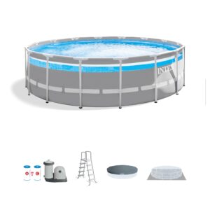 intex 26729eh 16 foot by 48 inch clearview prism frame above ground swimming pool with filter pump, easy set up and fits up to 6 people