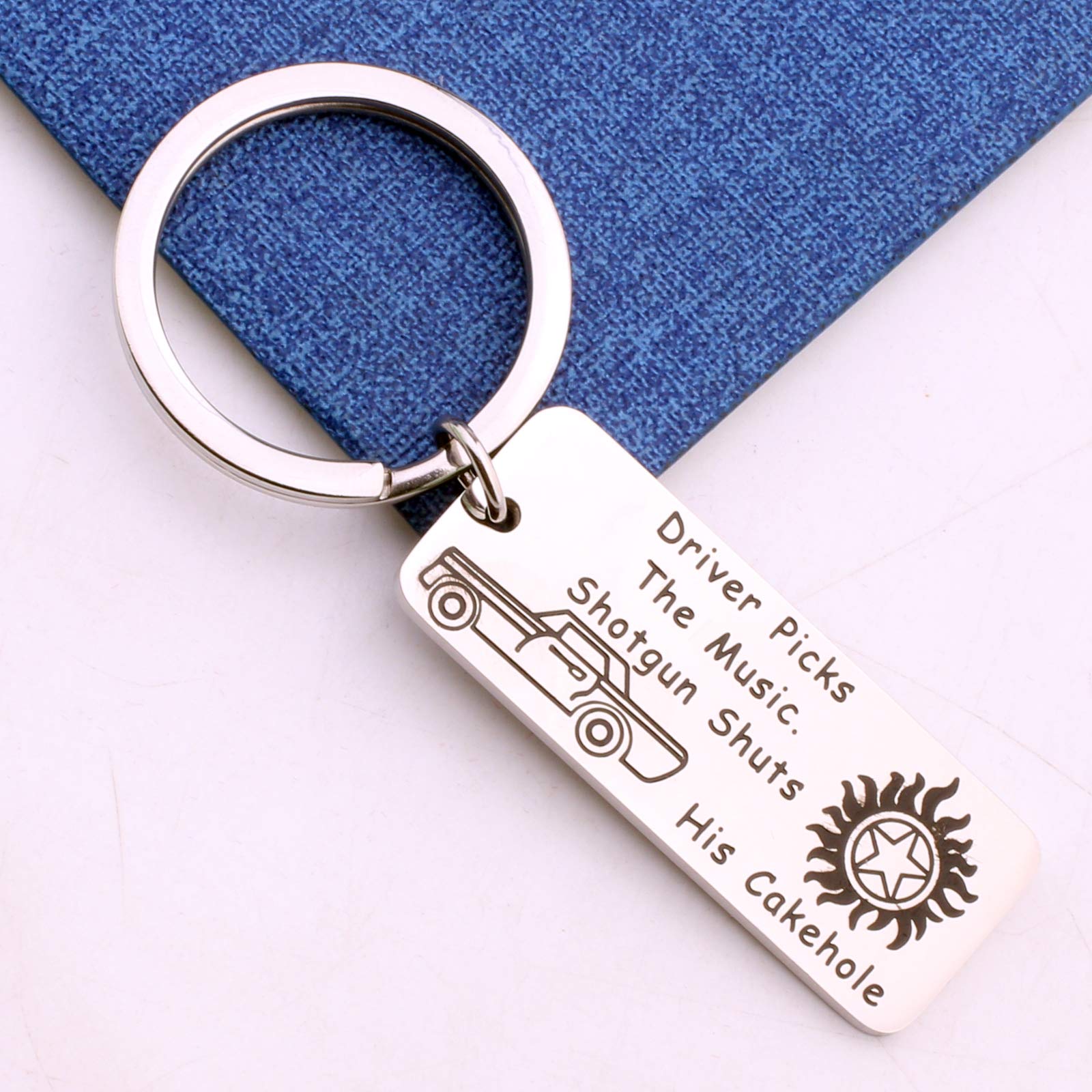 Supernatural Inspired Keychain Gift Driver Picks The Music Shotgun Shuts His Cakehole Keychain (Keychain)