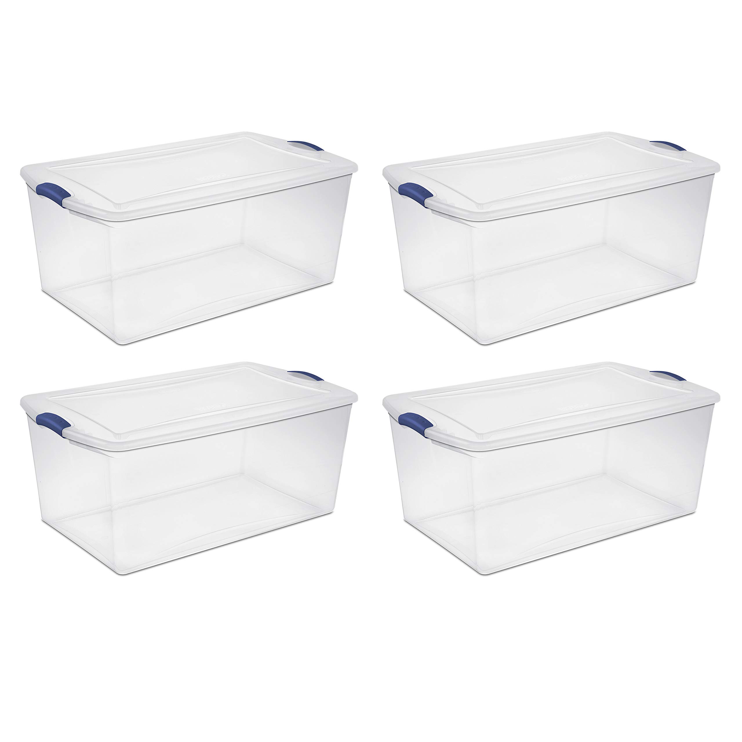 Sterilite 105 Qt. Latch Box Stadium Blue Set of 4