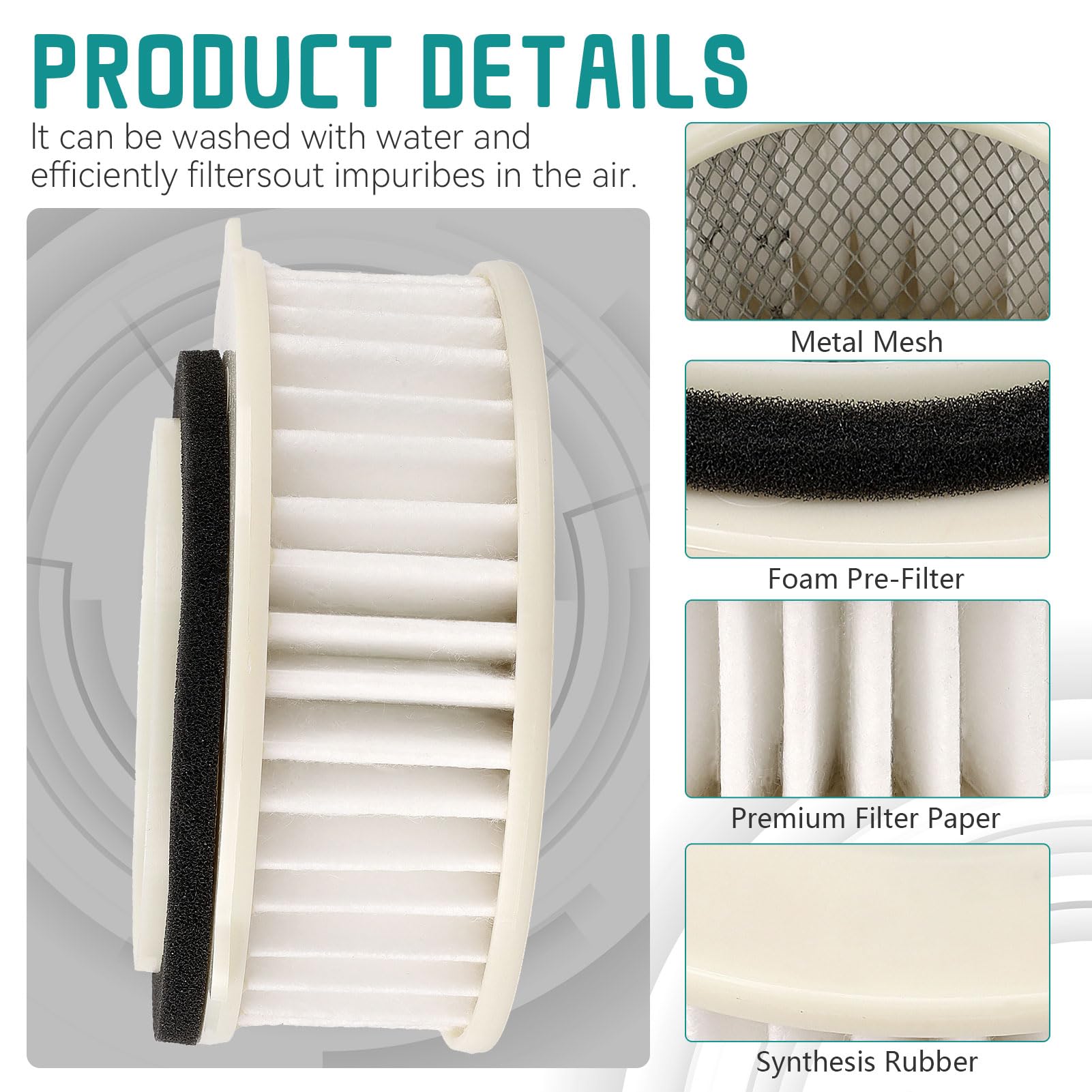 SOLLON 4TR-14451-00 Air Filter Replacement for Yamaha V-Star 650 XVS650 Custom Drag Star 650 XVS650A Classic XVS650AT Silverado Vstar Custom XVS650 A DragStar Classic