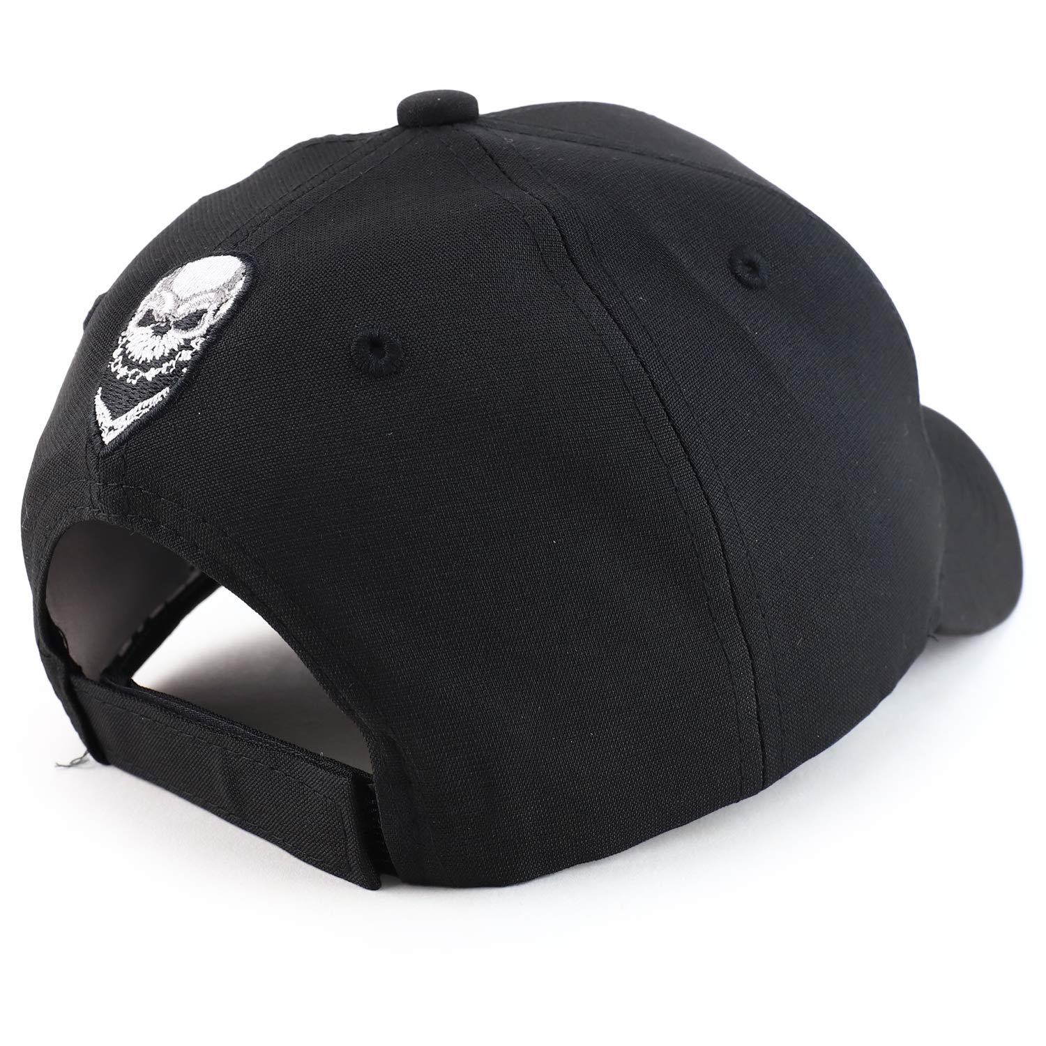 Trendy Apparel Shop Skull Bandana Embroidered Structured Baseball Cap - Black