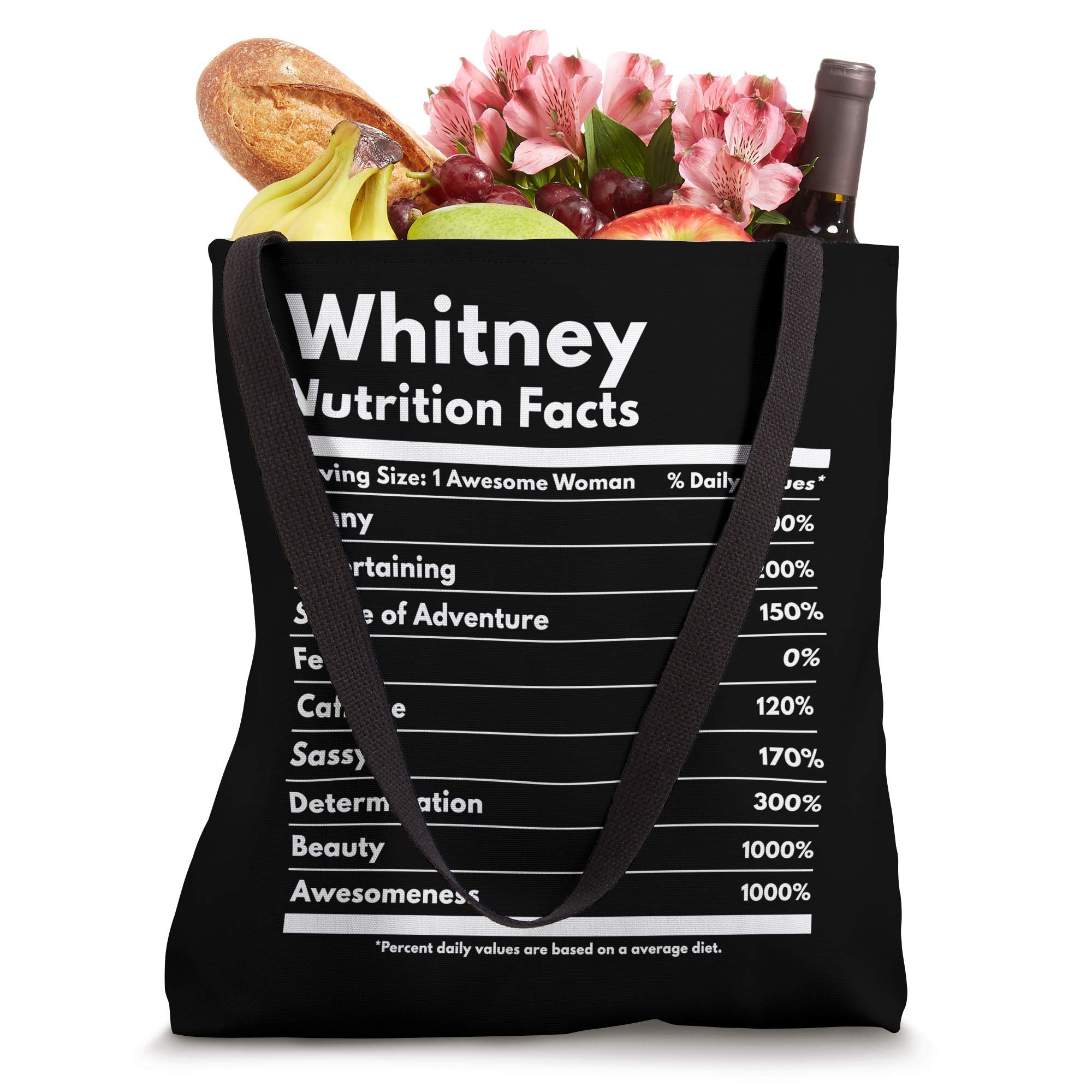 Whitney Nutrition Facts Gift Funny Personalized Name Whitney Tote Bag