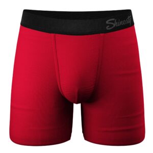 Shinesty Hammock Support Boxer Briefs with Pouch | Underwear for Men Flyless | US XL Red