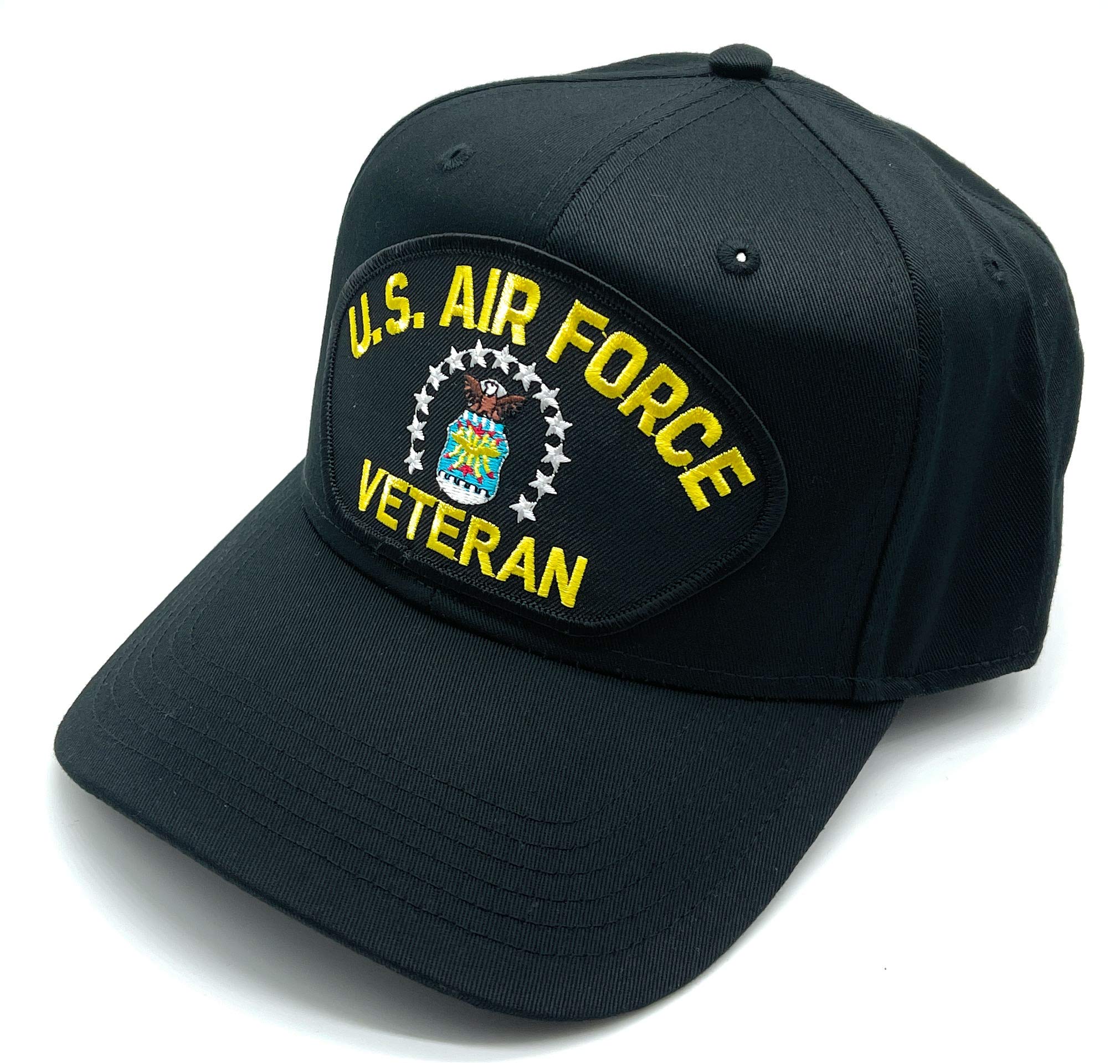 Infinite Hats US Air Force Veteran Patch Adjustable Baseball Cap (Black)