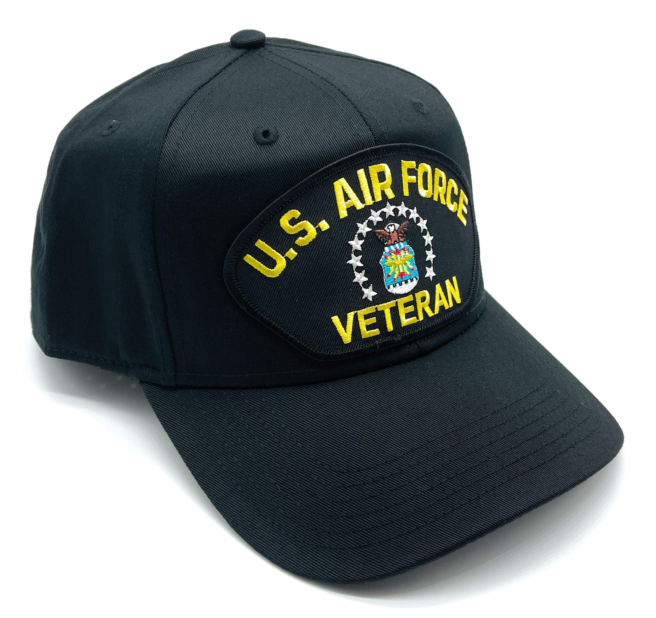 Infinite Hats US Air Force Veteran Patch Adjustable Baseball Cap (Black)