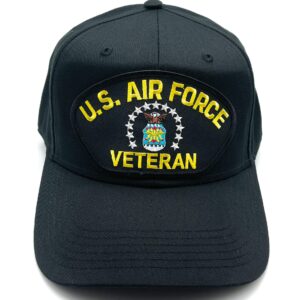 Infinite Hats US Air Force Veteran Patch Adjustable Baseball Cap (Black)