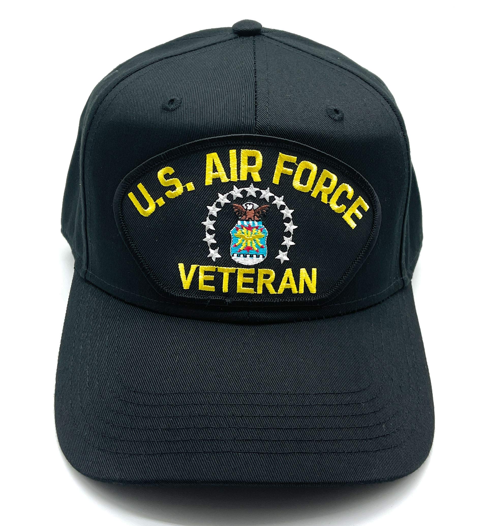 Infinite Hats US Air Force Veteran Patch Adjustable Baseball Cap (Black)