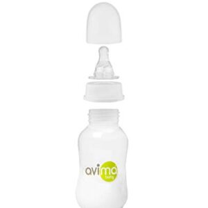 Avima 4 oz Anti Colic Baby Bottle Set - Slow Flow Nipples Included, Standard Neck, BPA Free - Newborn 0-3 Months, Stage 1 Feeding for Gas, Spit Up & Colic (Set of 8)