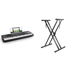 alesis recital pro | digital piano/keyboard & rockjam xfinity heavy-duty, double-x, pre-assembled, infinitely adjustable piano keyboard stand with locking straps