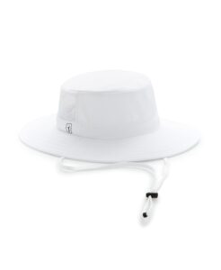 pga tour men’s solar golf bucket hat with chin strap, bright white, one size