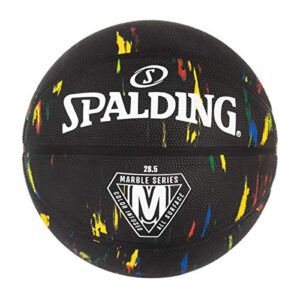 spalding marble series black multi-color outdoor basketball 28.5"