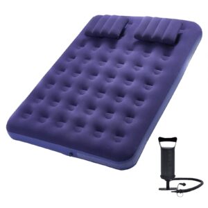 honeydrill queen size air mattress for camping,inflatable bed with pump and pillows for room