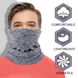 WTACTFUL Windproof Fleece Neck Warmer Thermal Snoods Scarf Ski Face Mask Thick Cover Bandana for Cold Weather Keep Warm Winter Outdoor Snowboard Skiing Cycling Hunting Men Women Gray & Black