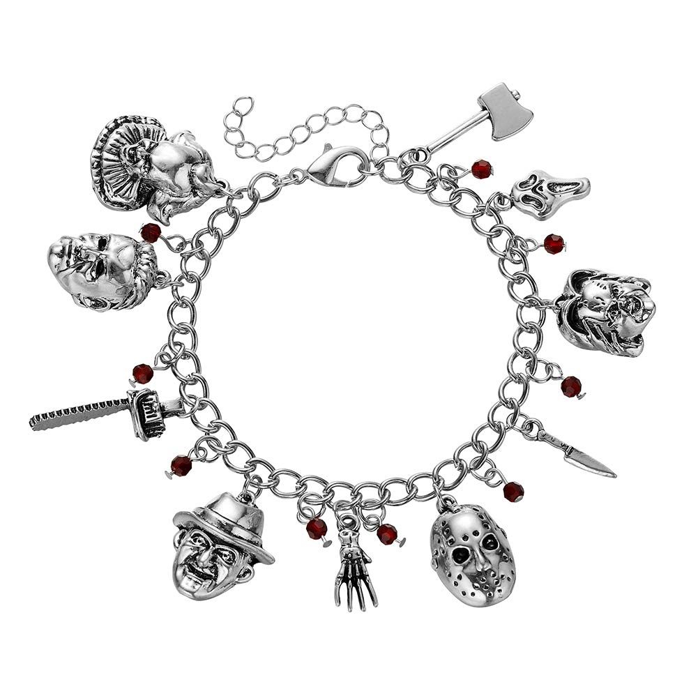 HANRESHE Bracelets Horror Movie Ghost Baby Jason Scary Theme Bracelet Cosplay Jewelry Women Horror Charm Bracelet