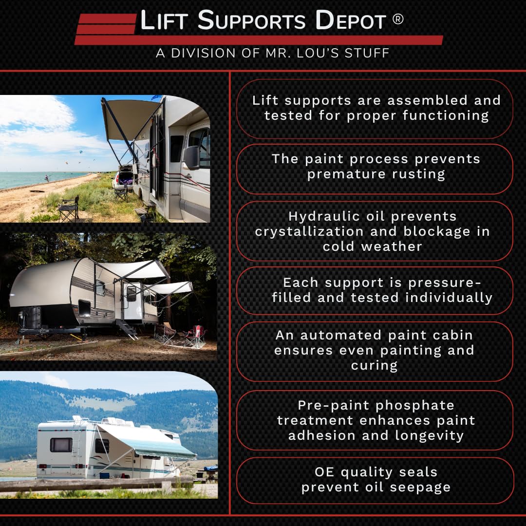 Lift Supports Depot Qty (2) Replaces 3108392.139 331055.010 025214 A818WP Awning Lift Support for RV and Camper 28.74 Inch - High Quality Struts and Easy Installation